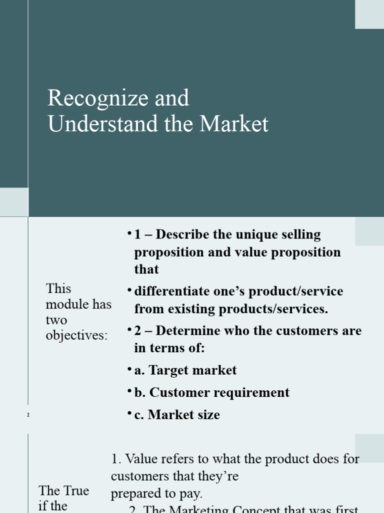 Week2-Day2-Recognize and Understand the Market | PDF | Marketing ...