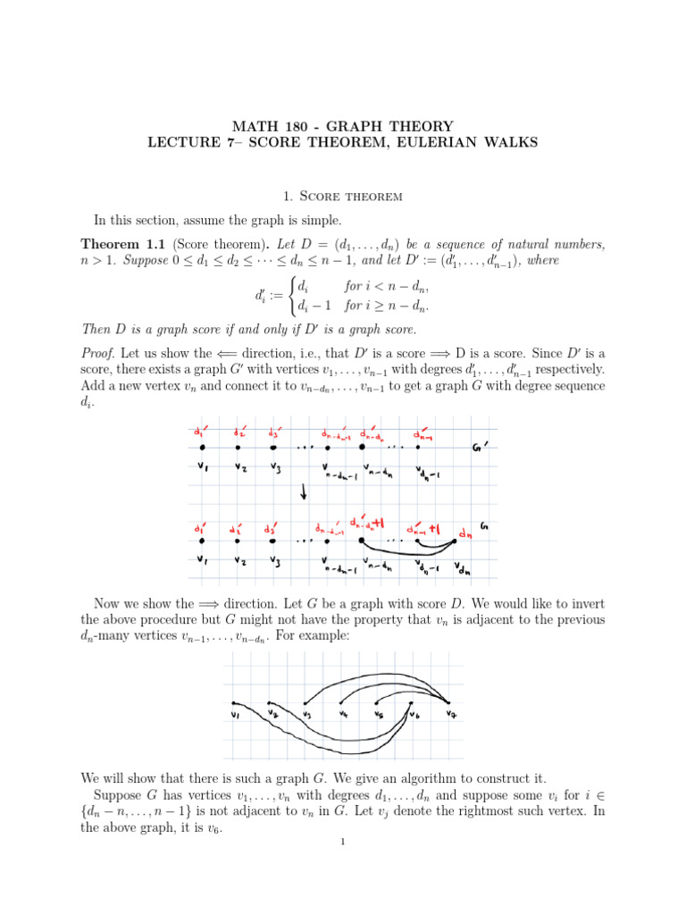 Unit 3 ScoreThm, Euler:Hamilton, 2-Connectivity | PDF | Mathematical Analysis | Mathematical ...
