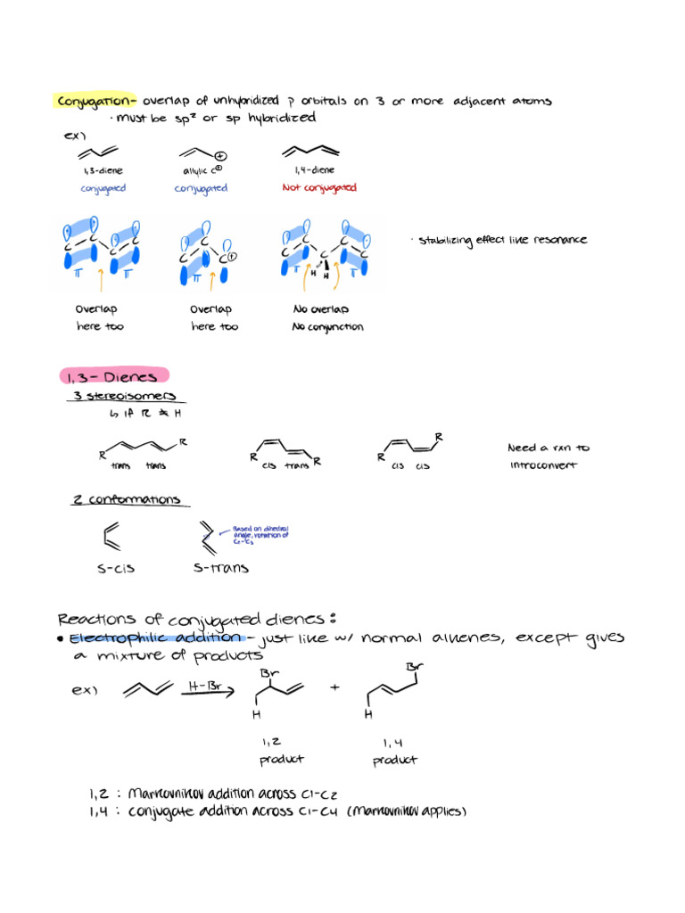 Chapter 14 Notes - Conjugation and Dienes | PDF | Organic Chemistry ...