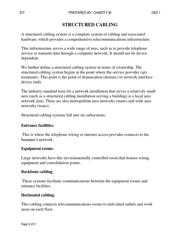 11.structured Cabling | PDF | Network Topology | Computer Network