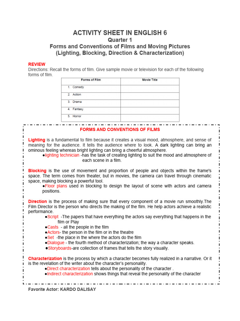 Film Forms & Conventions Guide | PDF | Actor