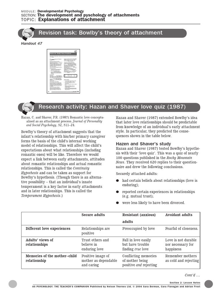 Basic Love Test For Beginners | PDF | Attachment Theory | Family