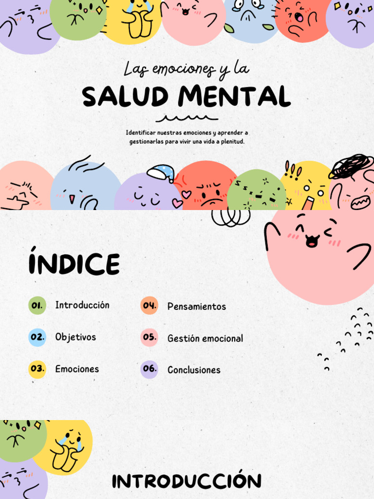 Presentación Diapositivas de Salud Mental Emociones Psicología Doodle ...