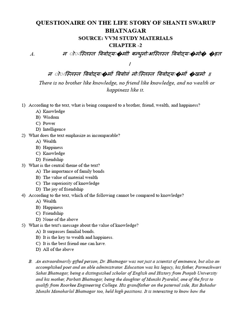 S S Bhatnagar Questionaire Chapter - 2 | PDF | Emulsion