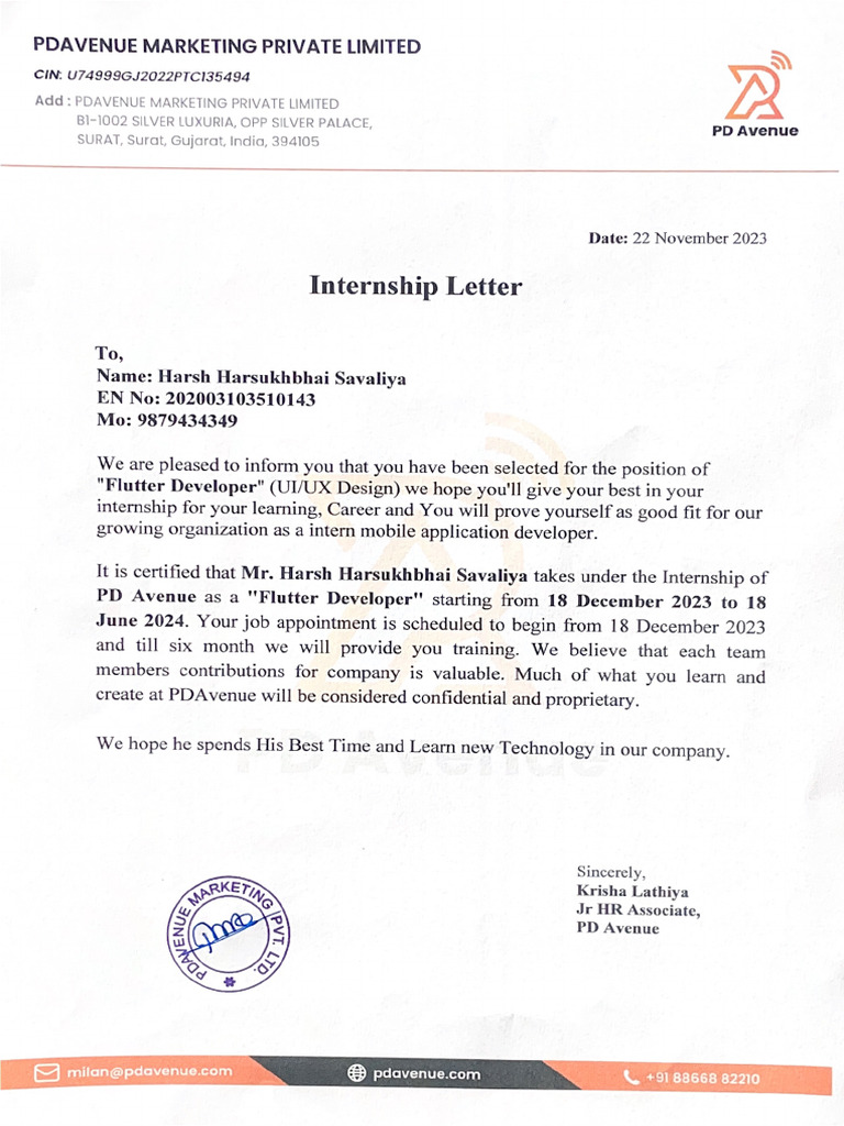 Harsh Internship | PDF