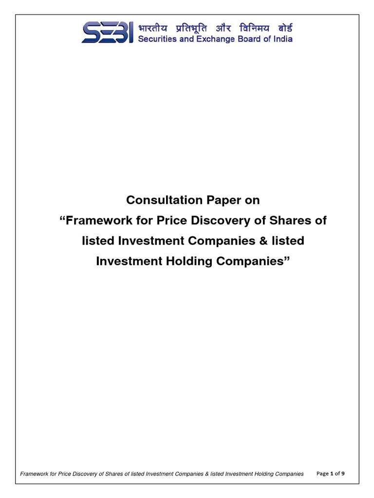 SEBI Consulation Paper | PDF | Stocks | Investing