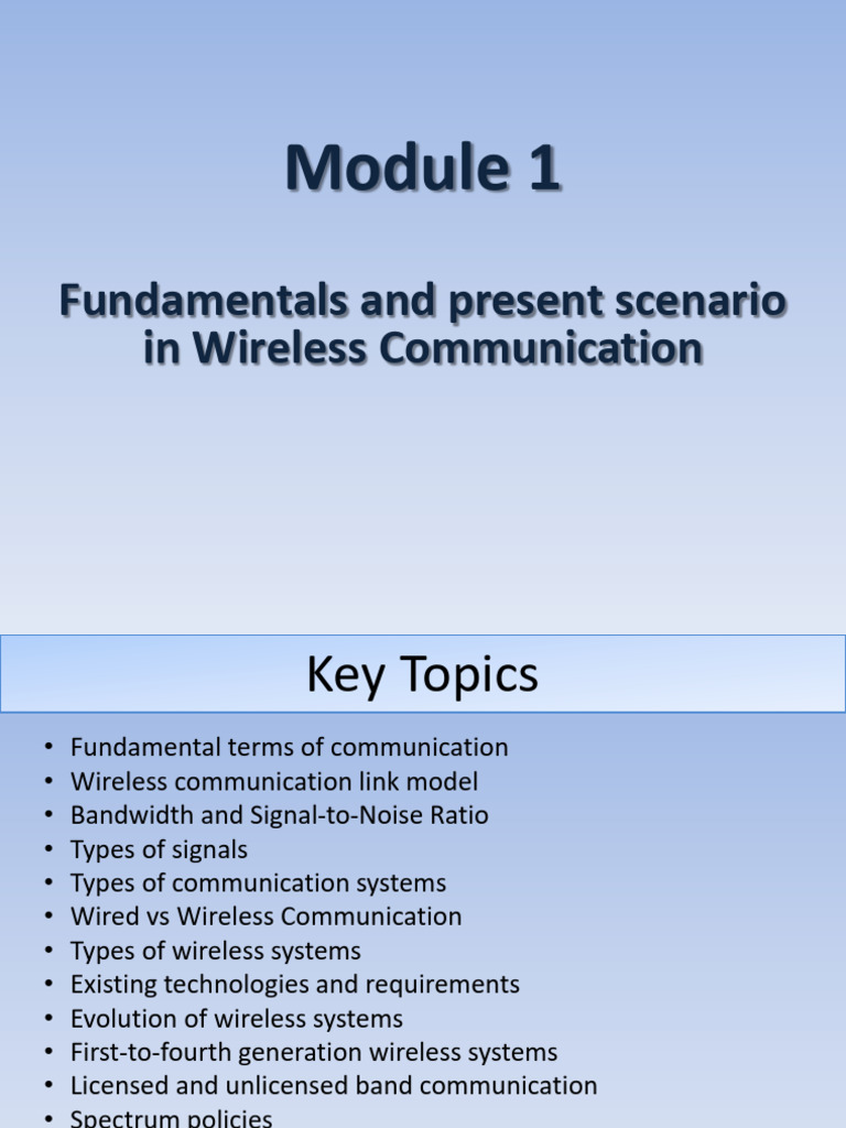 Wireless Communication Fundamentals Guide | PDF | Bandwidth (Signal ...