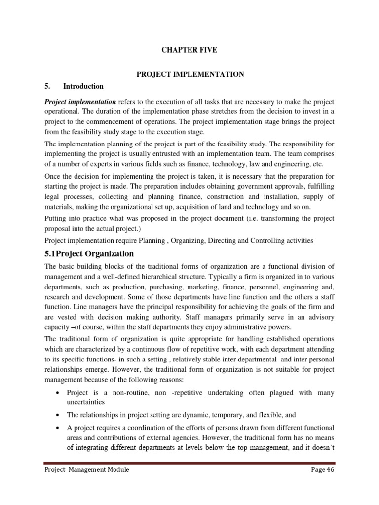 Project Management Chapter Five | PDF | Project Management