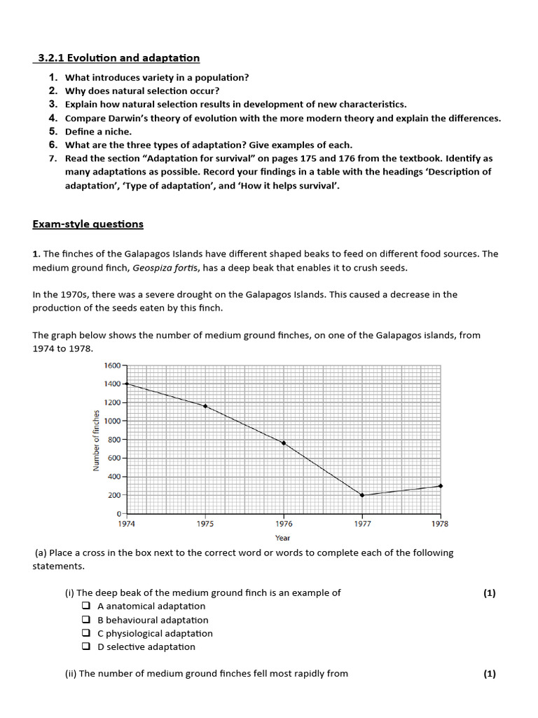 Evolution and Adaptation Explained | PDF | Adaptation | Biological ...