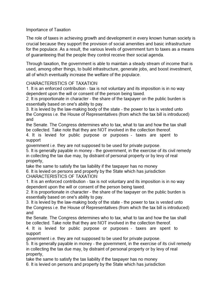 Importance of Taxation | PDF | Taxes | Taxpayer