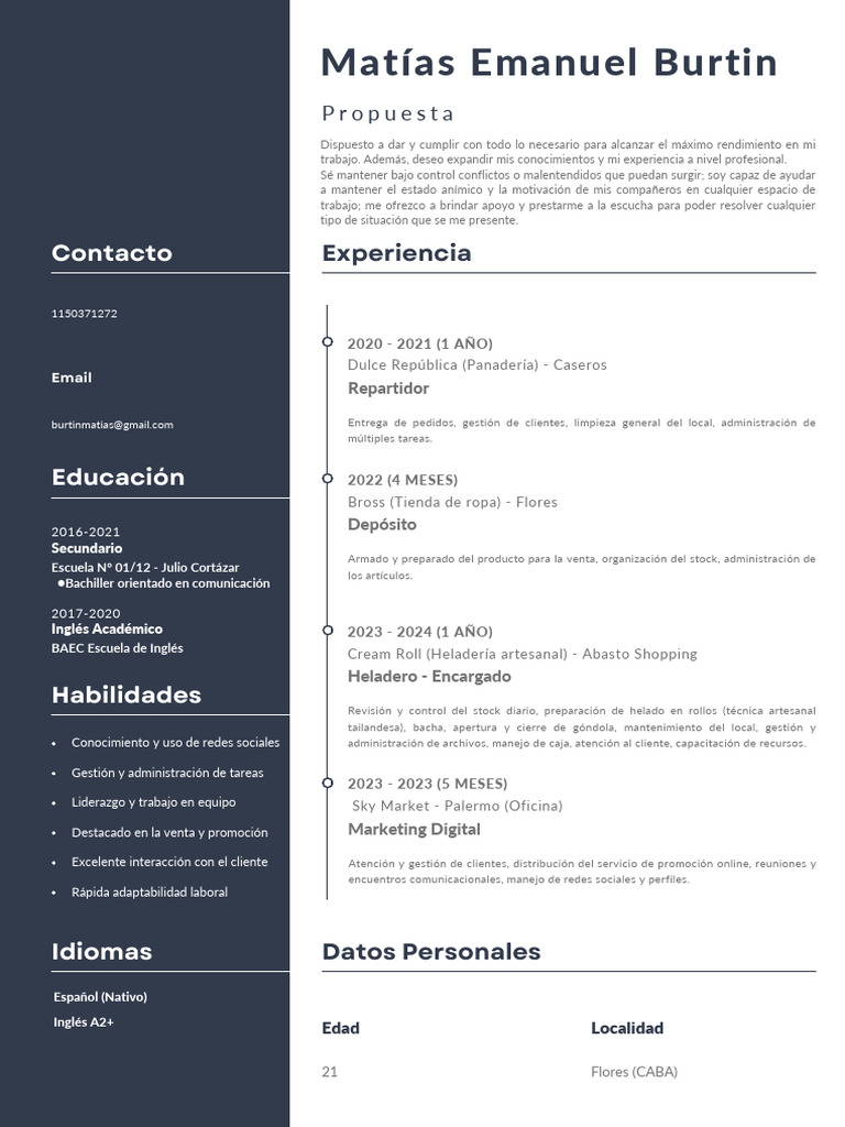 Matías Burtin CV | PDF