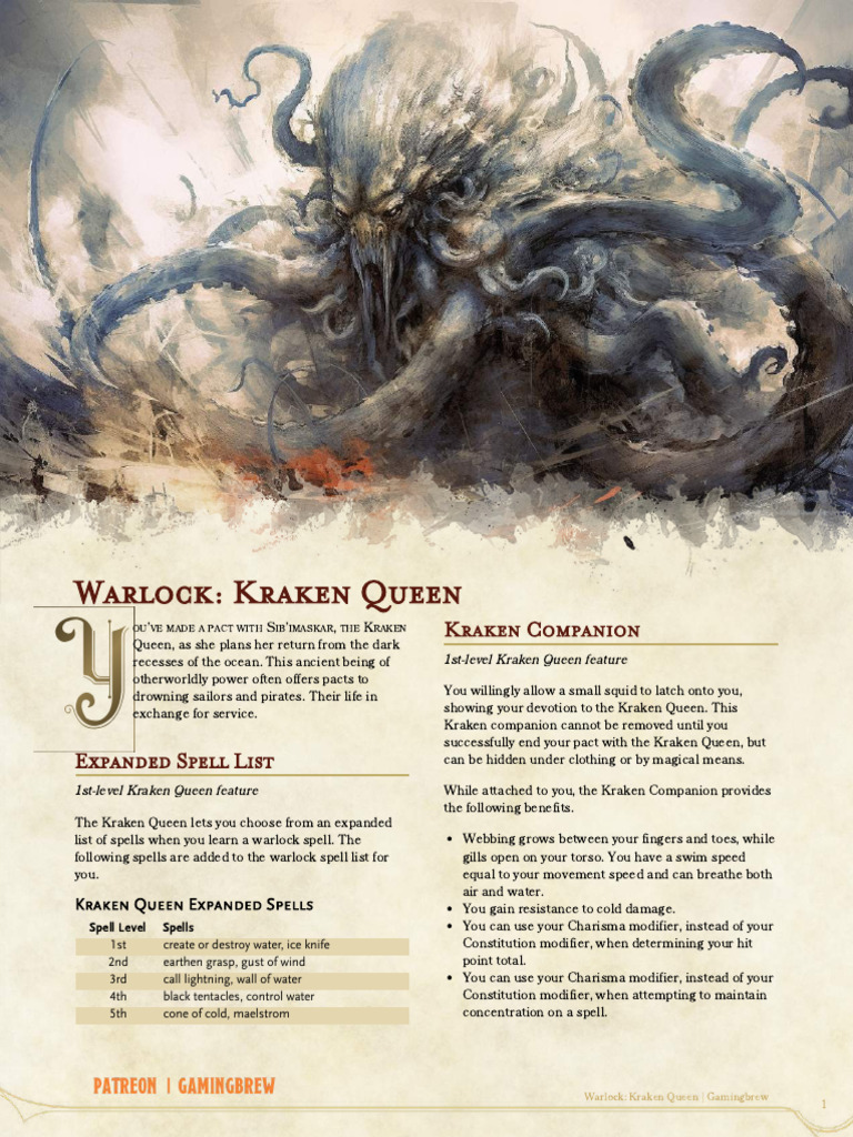 Warlock Subclass: Kraken Queen Guide | PDF | History