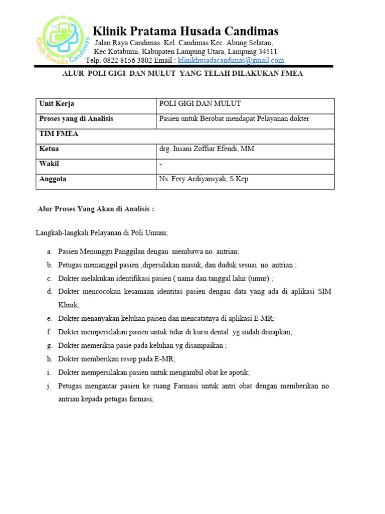 FMEA POLI gigi | PDF