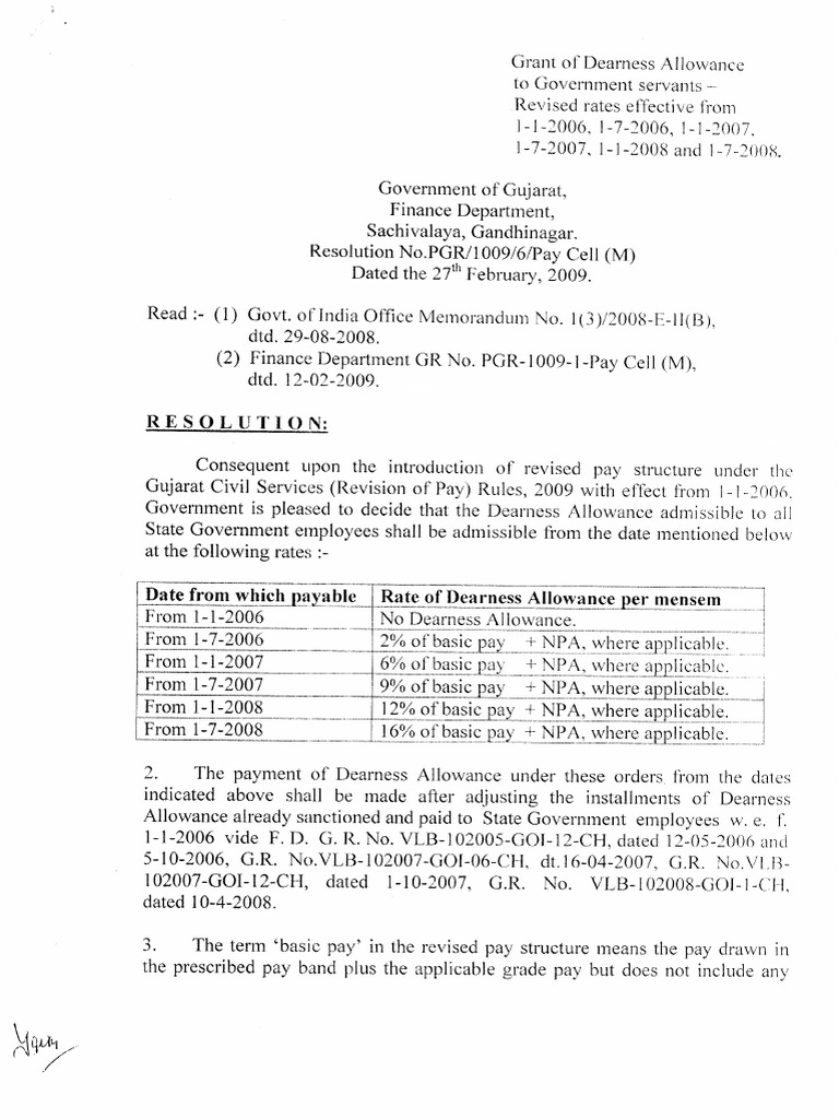DA Rates 6th Pay | PDF