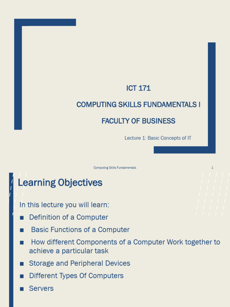 1 Lec1 Basic Concepts | PDF | Computer Data Storage | Personal Computers