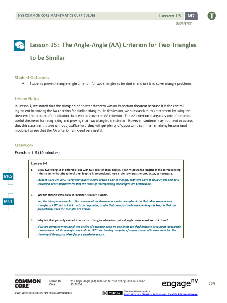Geometry m2 Topic C Lesson 15 Teacher | PDF | Triangle | Geometry