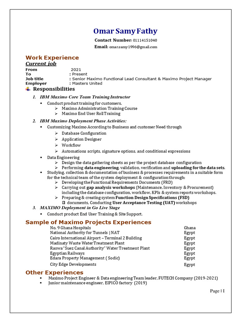 Omer Samy CV | PDF | Databases | Internet Of Things