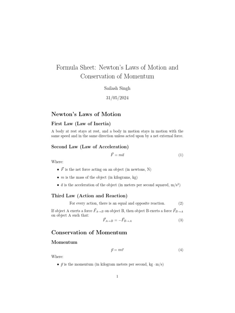 BS Program Physics 2nd Class | PDF | Force | Momentum