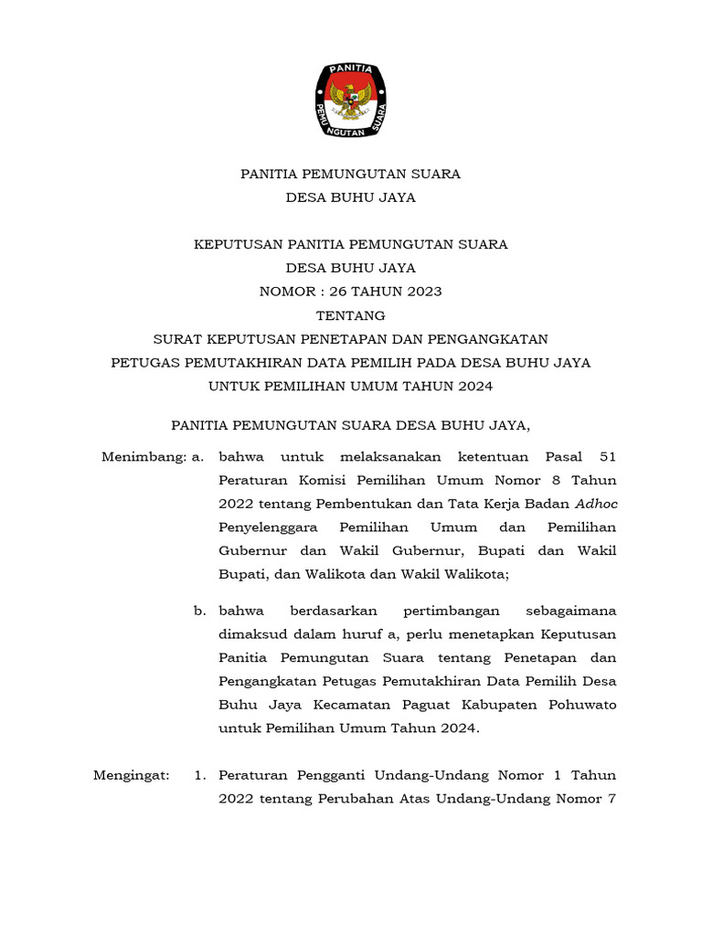 SK Pantarlih BHJ 2023 | PDF