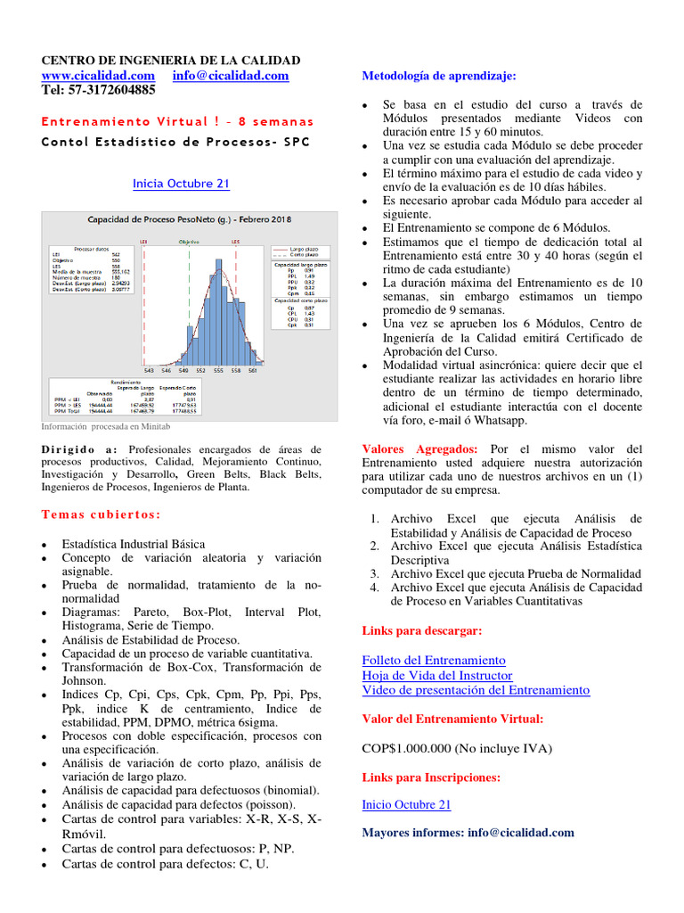 Control Estad Stico de Procesos SPC 1603494680 | PDF | Evaluación