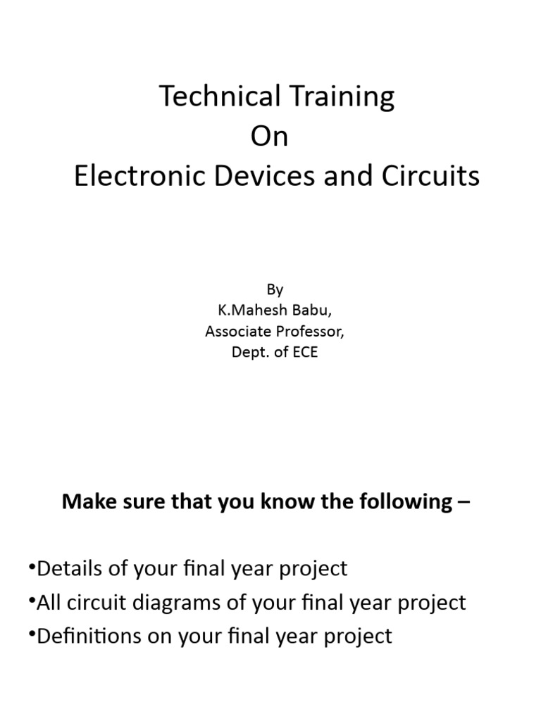 EDC - Placement Training | PDF | Field Effect Transistor | Rectifier
