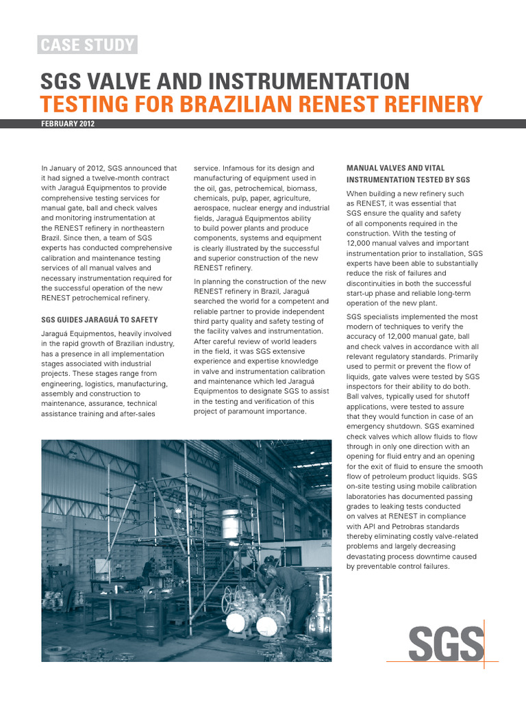 SGS IND Oilgas Jaragua Petrochemical Plant in Brazil A4 EN 13 | PDF | Instrumentation | Valve