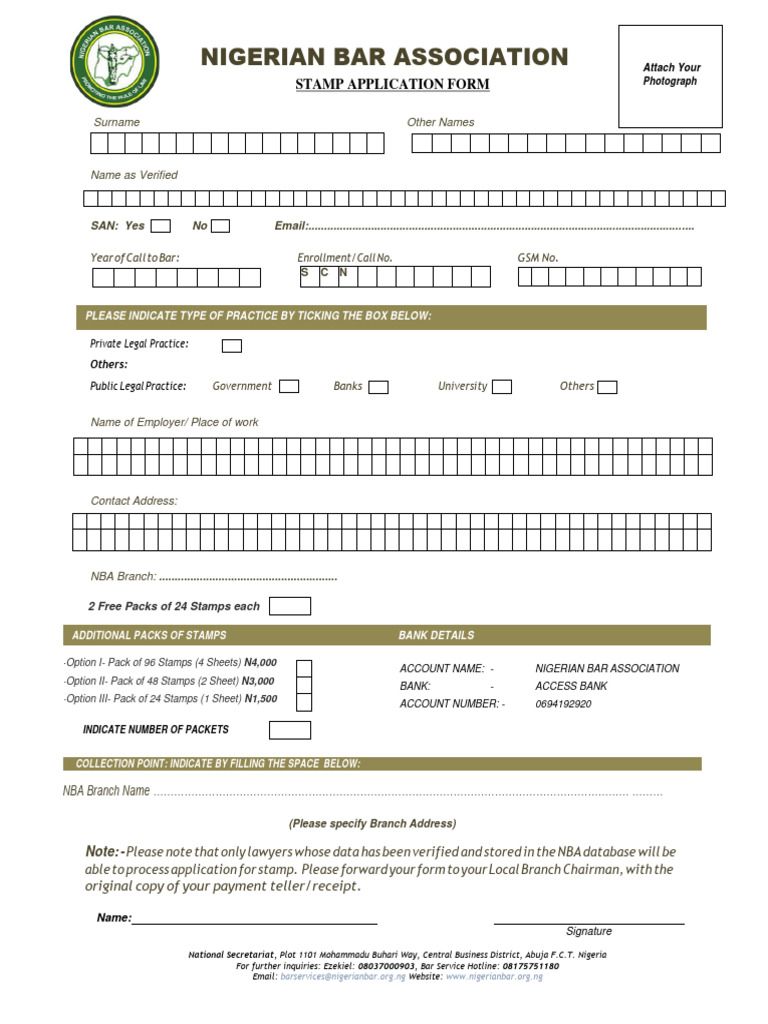 Nba Stamp Application Form - 0 | PDF