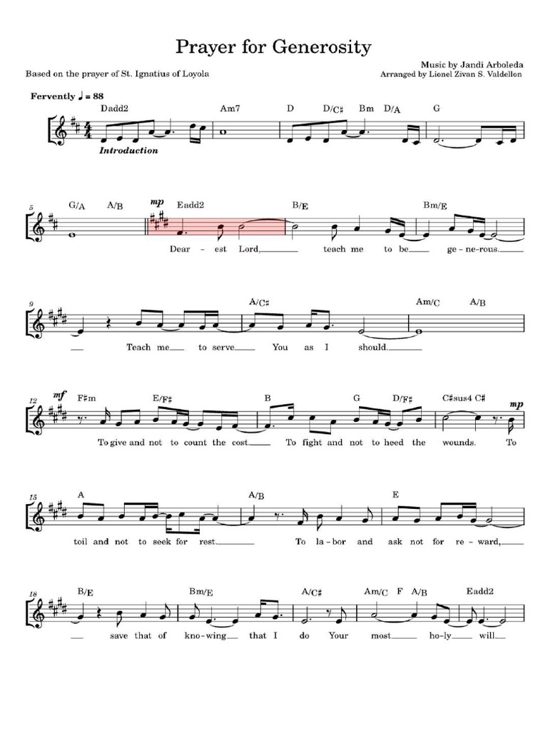 Prayer For Generosity | PDF