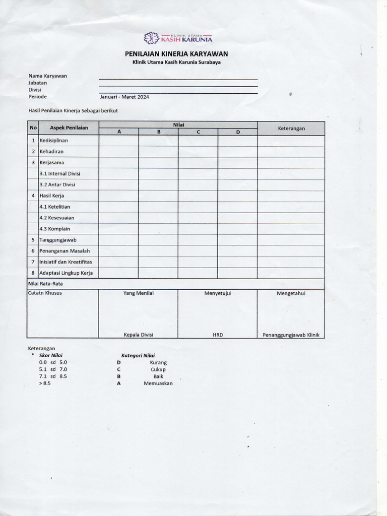 Form Penilaian Karyawan107 | PDF