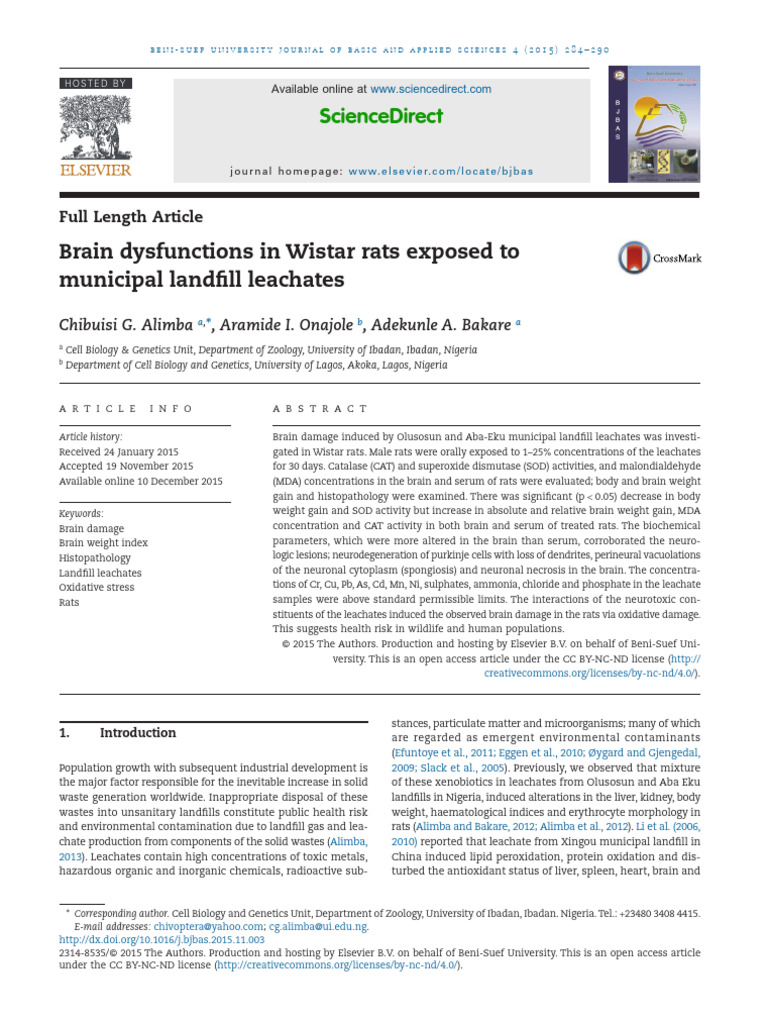 Alimba Brain Paper 2015 | PDF | Biology