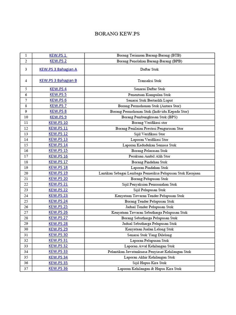 Borang Kew - PS & Kew - PS | PDF