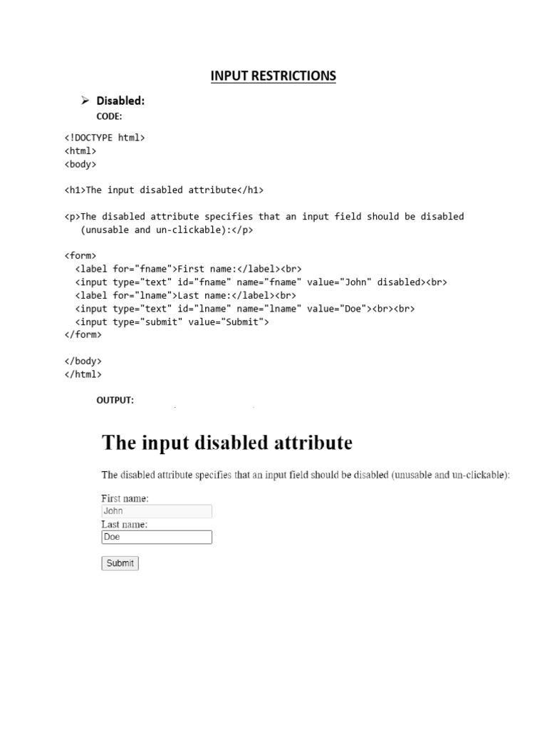Input Restrictions | PDF | Software Engineering | Computing