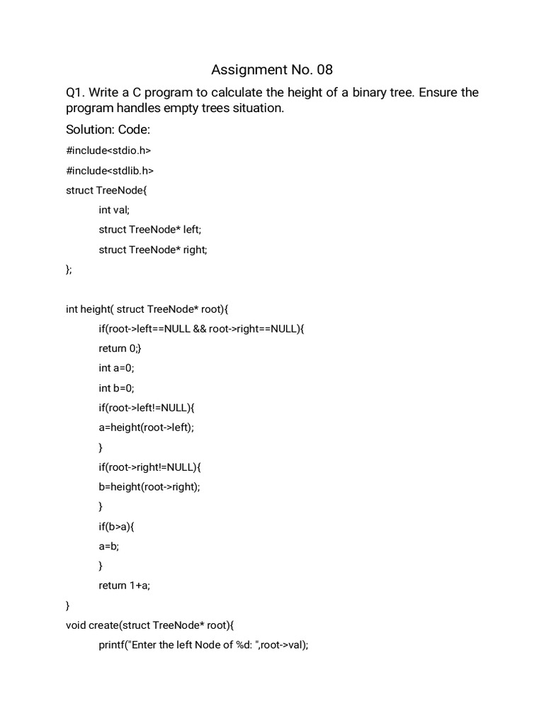 C Programs for Binary Tree Operations | PDF | Algorithms And Data ...