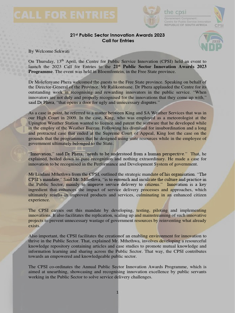 2023 PSIA Launch Article WS | PDF | Innovation