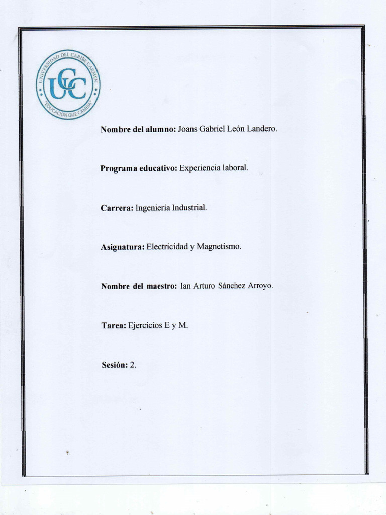 Tarea 2 Ejercicio E y M | PDF