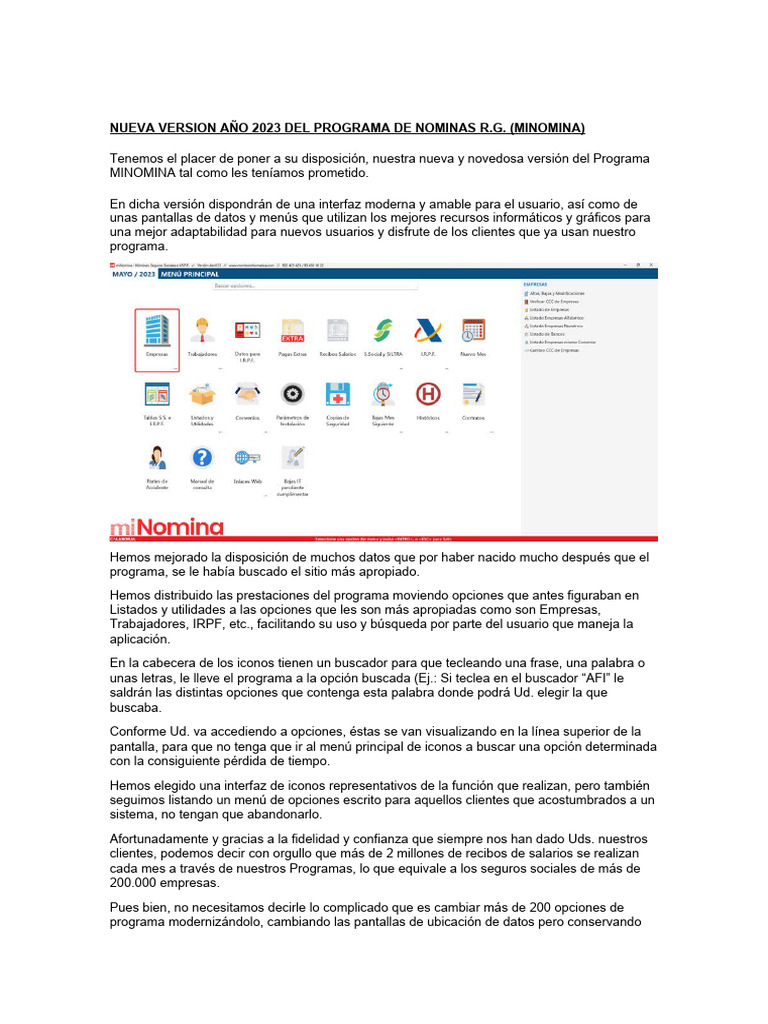 Nueva Version Año 2023 Del Programa de Nominas R | PDF | Ciencias de la Computación ...