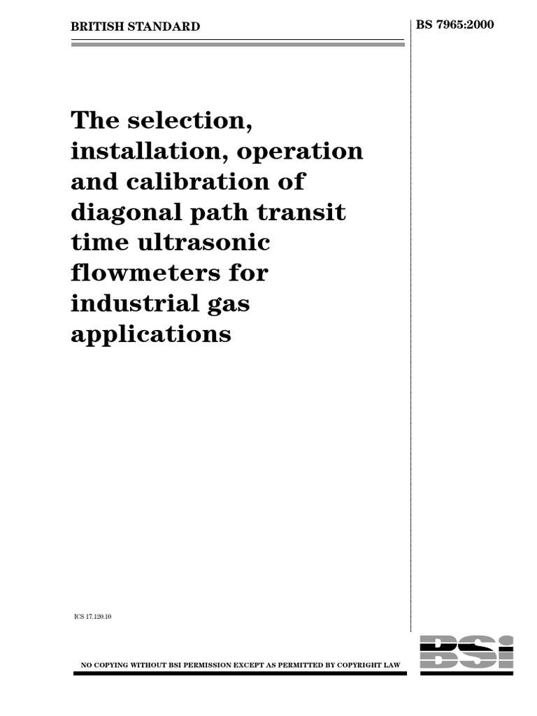 Ultrasonic Flowmeter Standards Guide | PDF | Flow Measurement ...