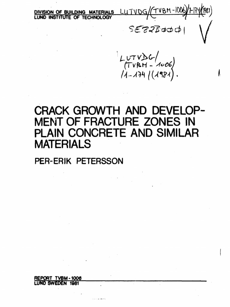 Crack Growth and Development of Fracture Zones in Plain Concrete and Similar Materials ...