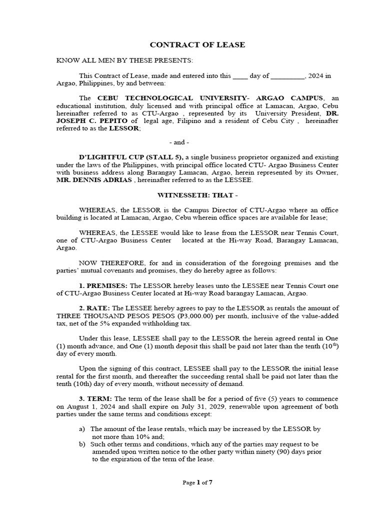 MOA- ADRIAS | PDF | Lease | Common Law