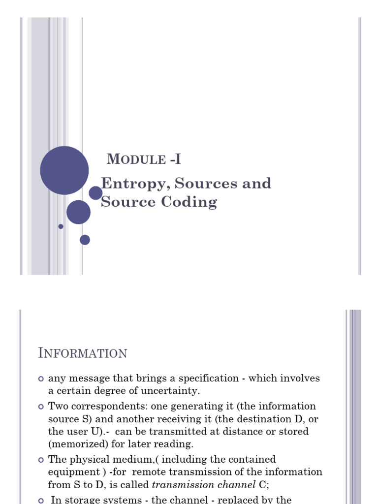Itc Module I Pdf Code Data Compression 