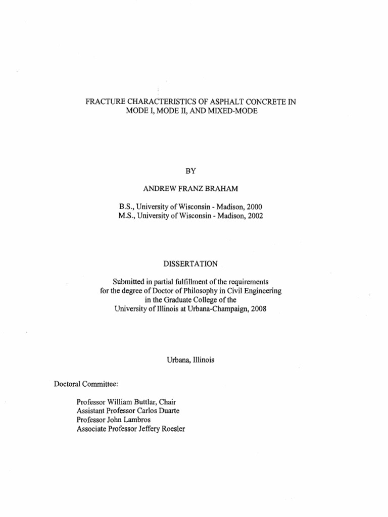 Fracture characteristics of asphalt concrete in Mode I, Mode II, and Mixed-mode | PDF | Fracture ...