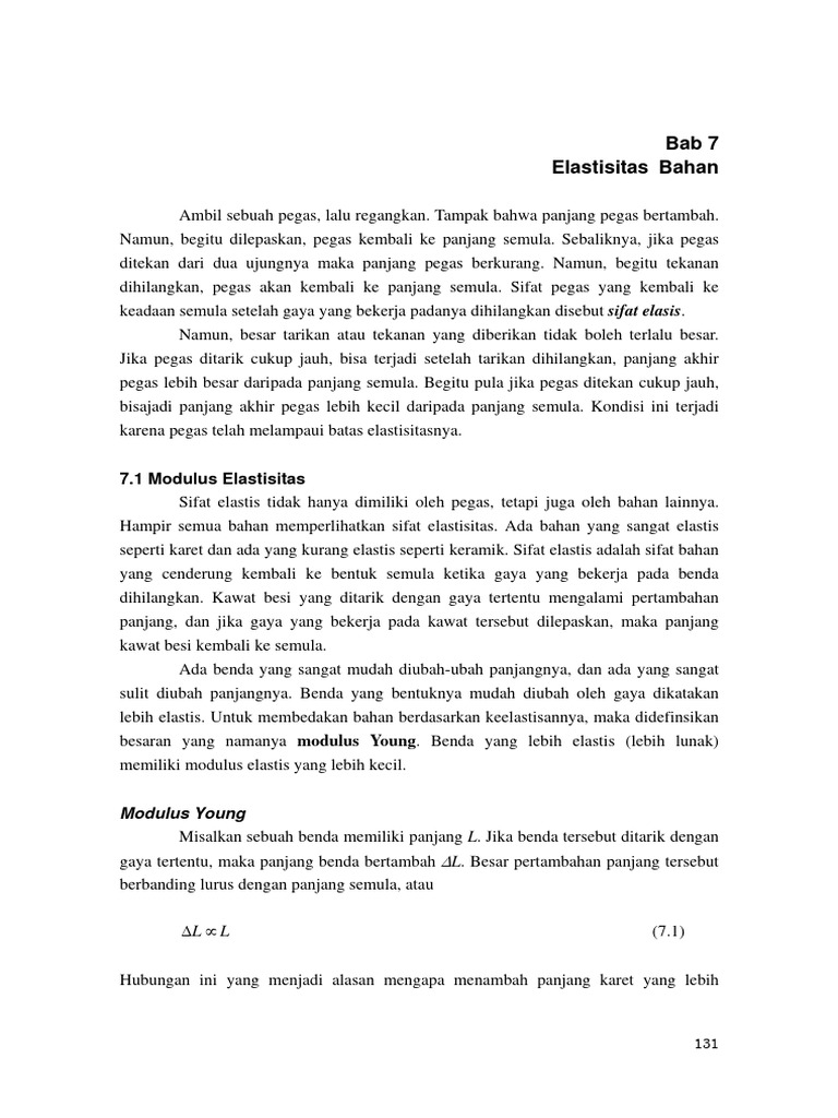 Fisika Dasar1 Diktat-7. Elastisitas Bahan | PDF