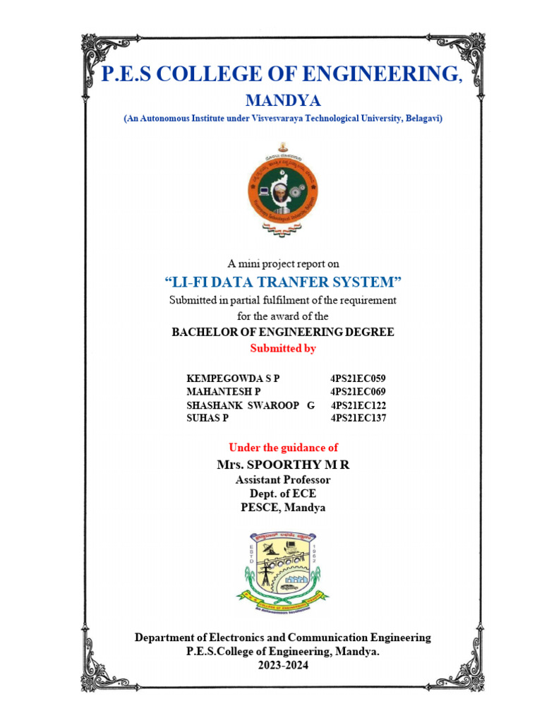 P.E.S College of Engineering: Mandya | PDF | Telecommunications | Information And Communications ...