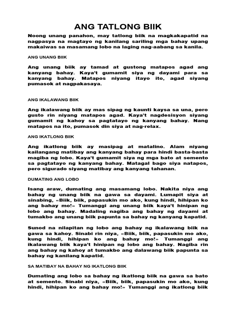 Ang Tatlong Biik | PDF Ang Tatlong Biik | PDF