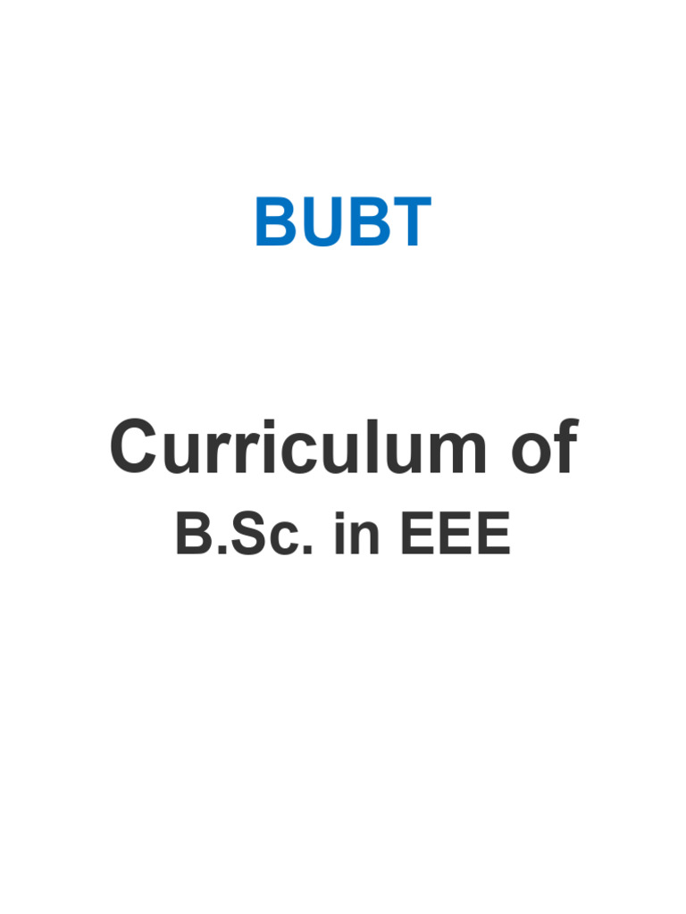 BUBT, Curriculum of B.sc. in EEE | PDF | Partial Differential Equation | Amplifier