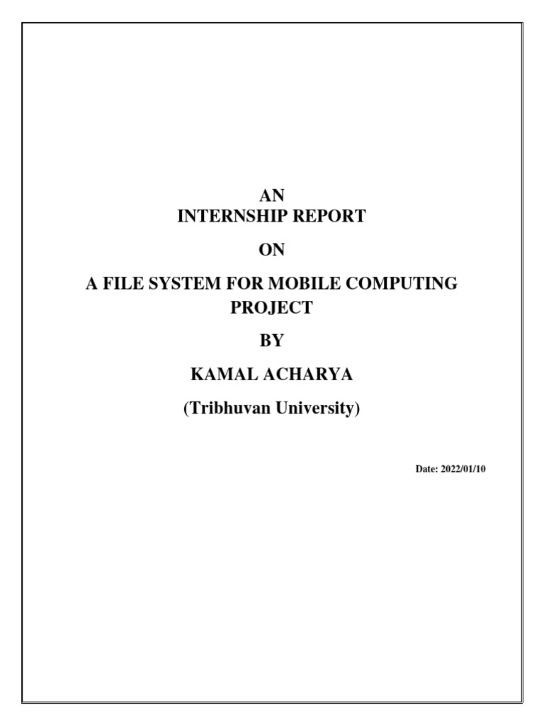 A File System For Mobile Computing Project Report | PDF | Computer Network | Computer File