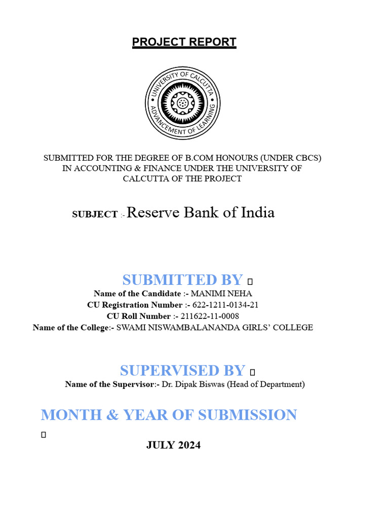 Reserve Bank of India | PDF | Basic Research | Reserve Bank Of India