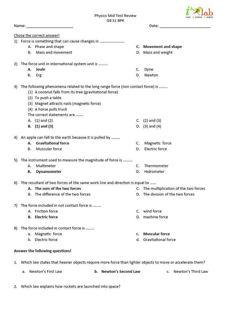 MT 2020 Science BPK S1 Fix Pakek Banget Fisika Aja Fixx Bangettt Keyyy | PDF | Force | Acceleration