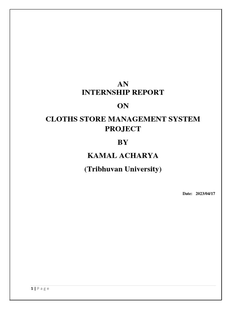 Clothes Store Management System Project Report | PDF | Conceptual Model ...