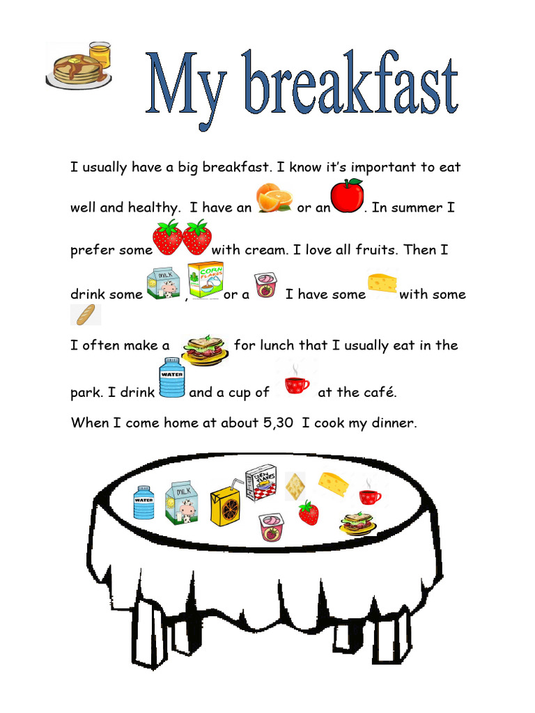 My Breakfast Reading Comprehension Exercises - 107613 | PDF